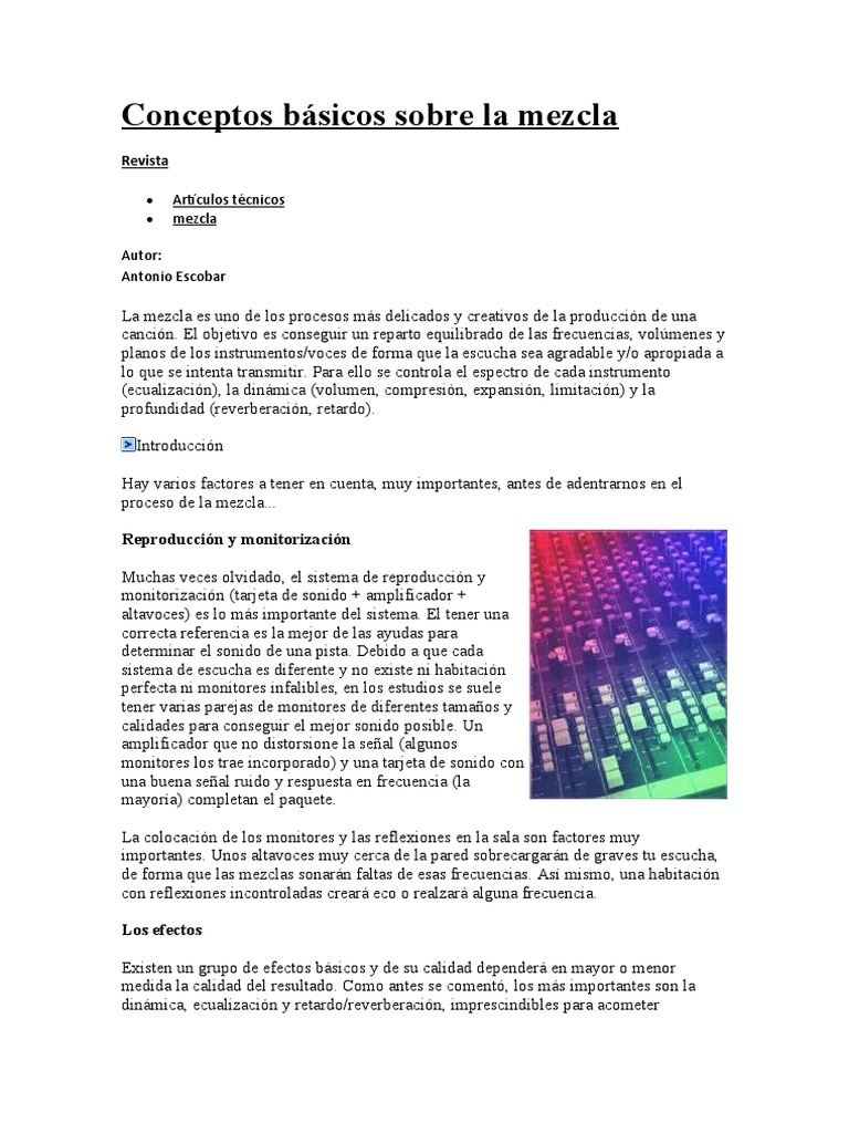 Mezclas Tutorial | PDF | Sonido | Decibel