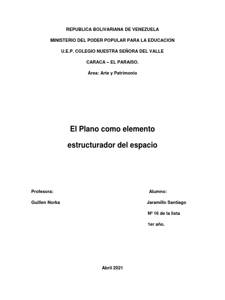 El Plano en el Arte Visual | PDF | Geometria plana) | Composición ...