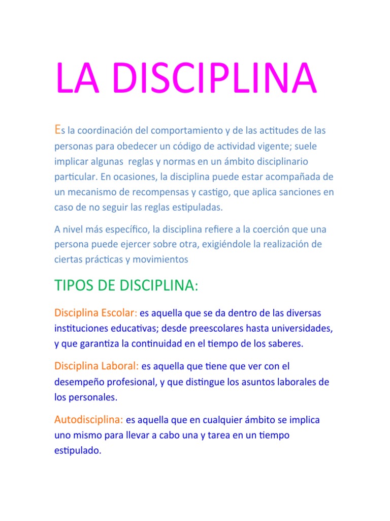 La importancia de la disciplina en diferentes ámbitos y recomendaciones ...