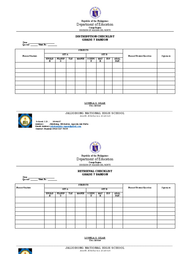 Distribution Retrieval Checklist | PDF