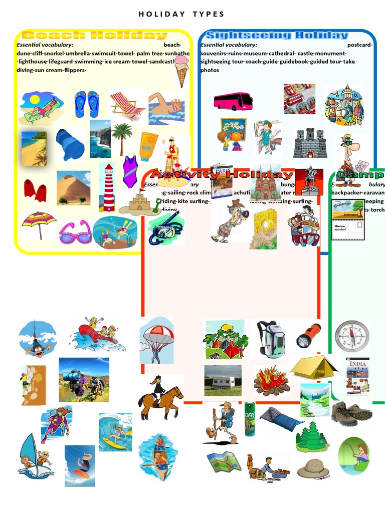 Holiday Types Classroom Posters Flashcards Fun Activities Games 57065 | PDF