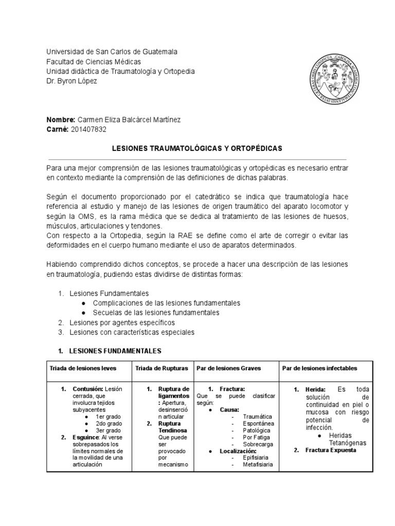 Lesiones Traumatológicas y Fracturas | PDF | Traumatologia | Rodilla
