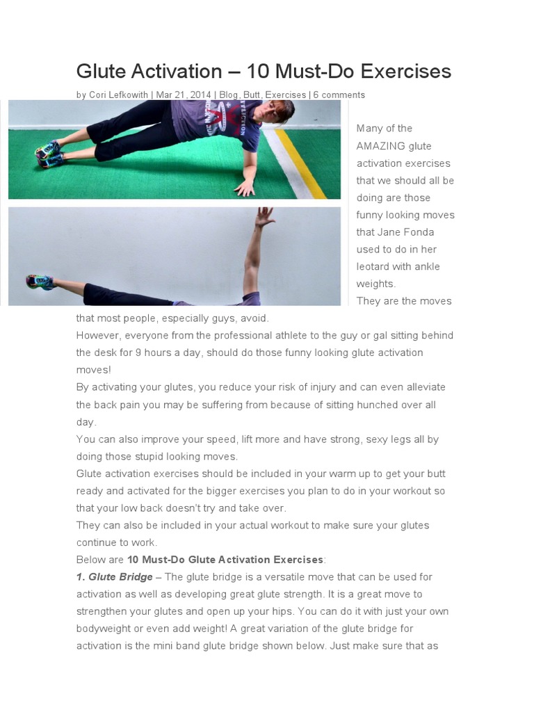Glute Activation | PDF | Anatomical Terms Of Motion | Foot