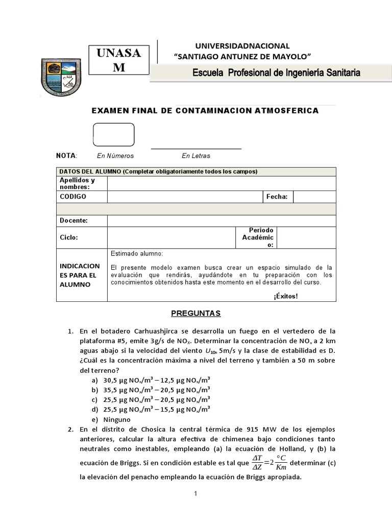 Examen Final de Conta-2022 | PDF | Naturaleza | Física Aplicada e Interdisciplinaria
