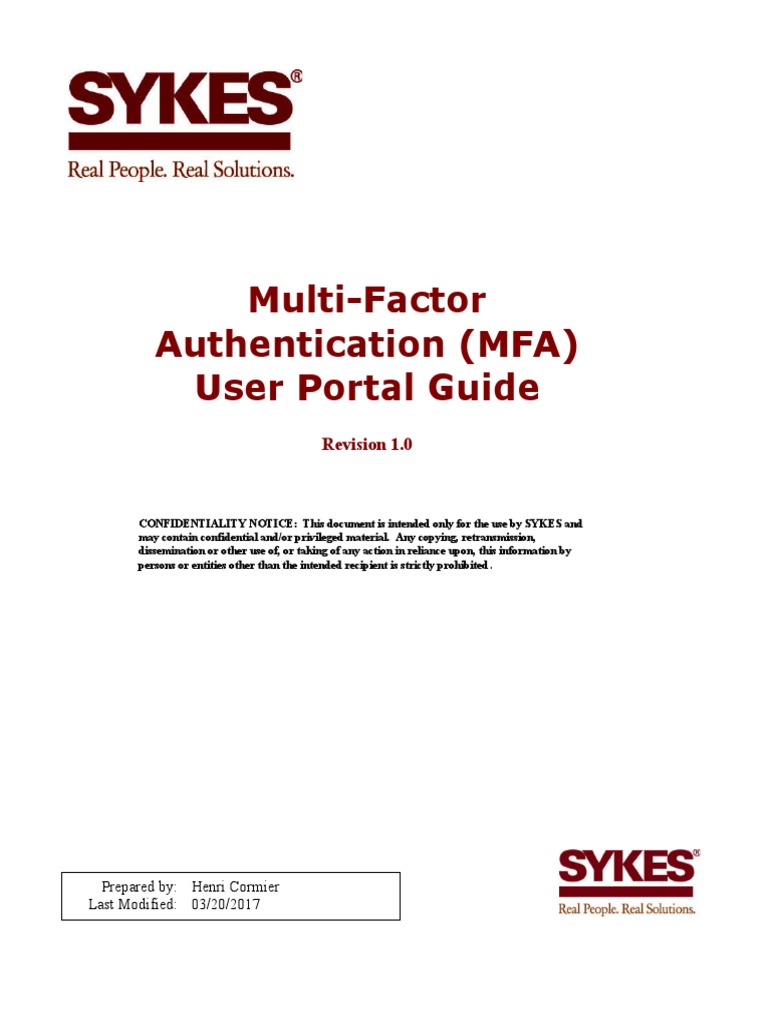 MFA User Portal Guide | PDF | Authentication | Smartphone
