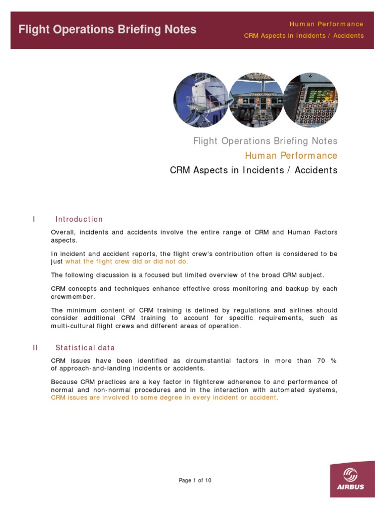 CRM in Aviation Incidents & Accidents | PDF | Risk | Risk Management