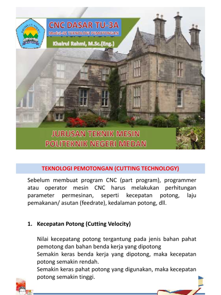 CNC Dasar Tu-3a Milling 2020 (Modul-02 Teknologi Pemotongan) | PDF ...