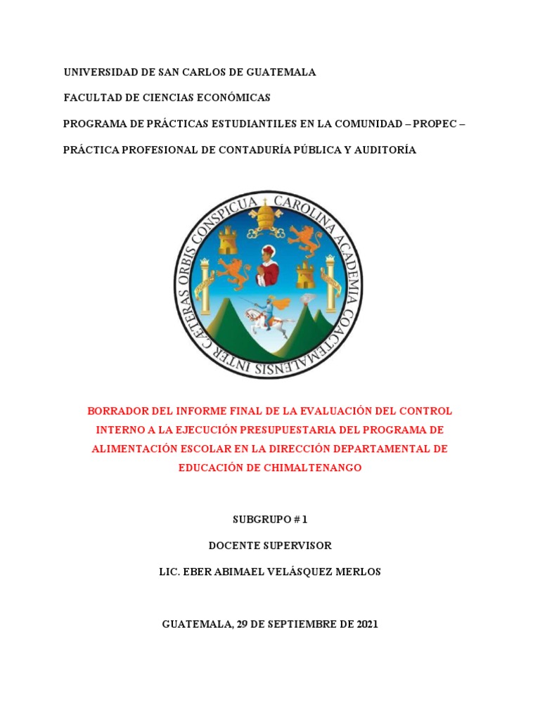 ESQUELETO DEL INFORME Actualizado | PDF