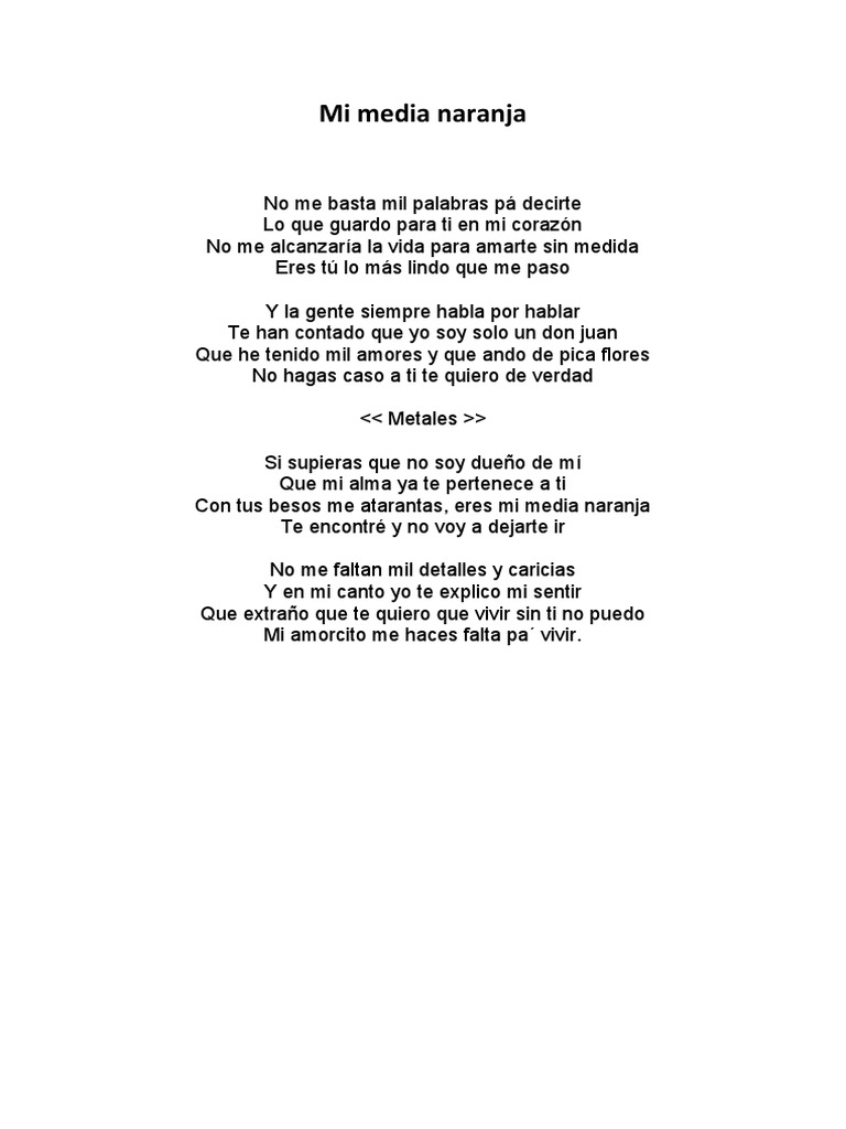 Mi media naranja | PDF