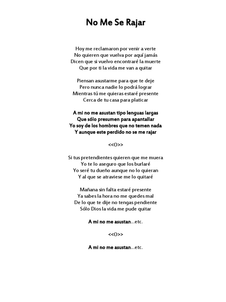 No Me Se Rajar | PDF