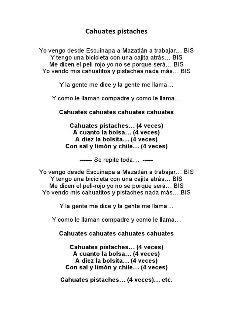 Cahuates Pistaches | PDF | Cocina, comidas y vino