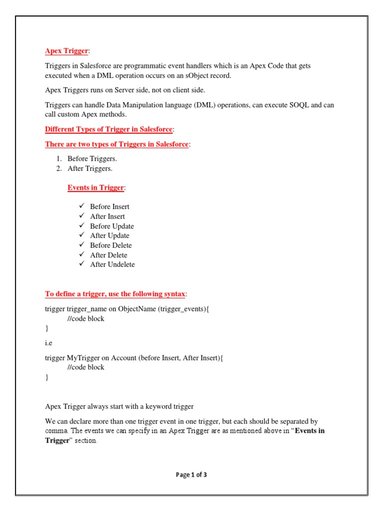 Apex Trigger - Salesforce | PDF | Computing | Computer Programming Apex Trigger - Salesforce | PDF | Computing | Computer Programming