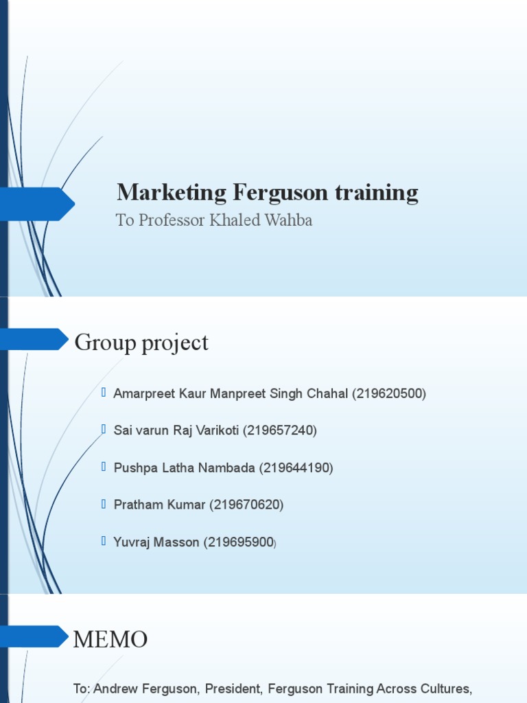 Marketing Ferguson Training: To Professor Khaled Wahba | PDF | Digital ...