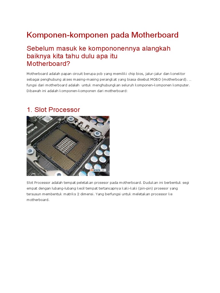 Komponen PC Motherboard | PDF