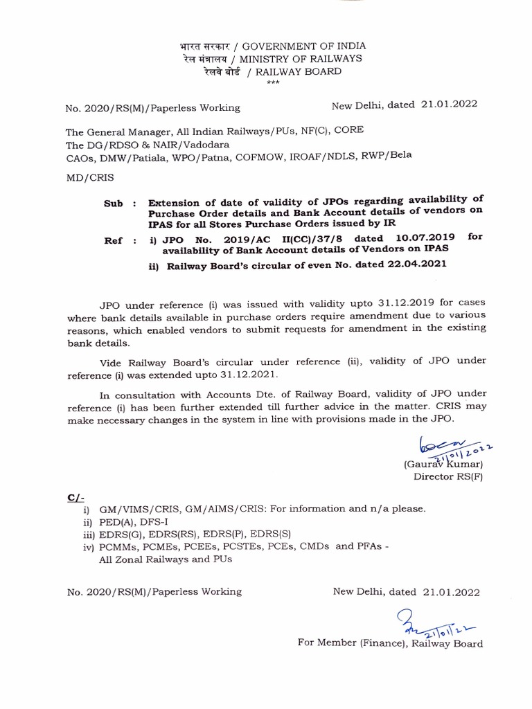 Letter - Validity - Extension - JPO - Dated 21012022 | PDF | Business ...