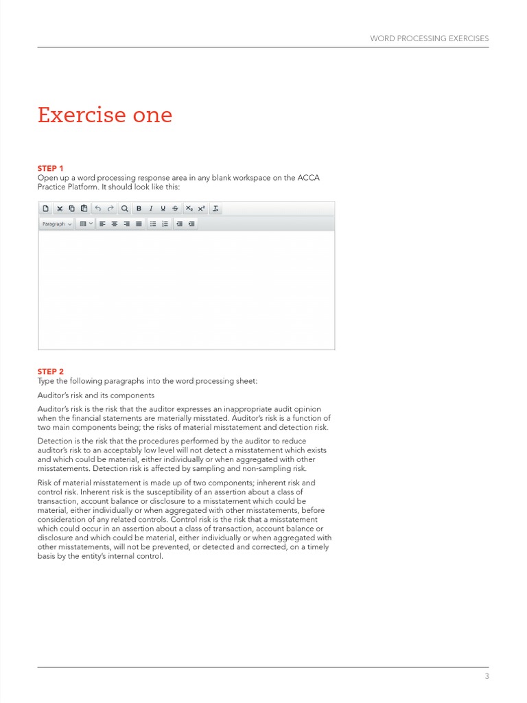 Microsoft - Word - Practice - Exercises 1 | PDF | Financial Audit | Risk