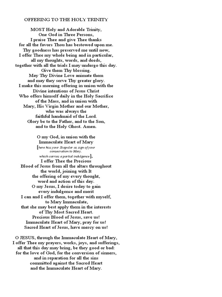 Offering To The Holy Trinity | PDF | Mary, Mother Of Jesus | Religious ...