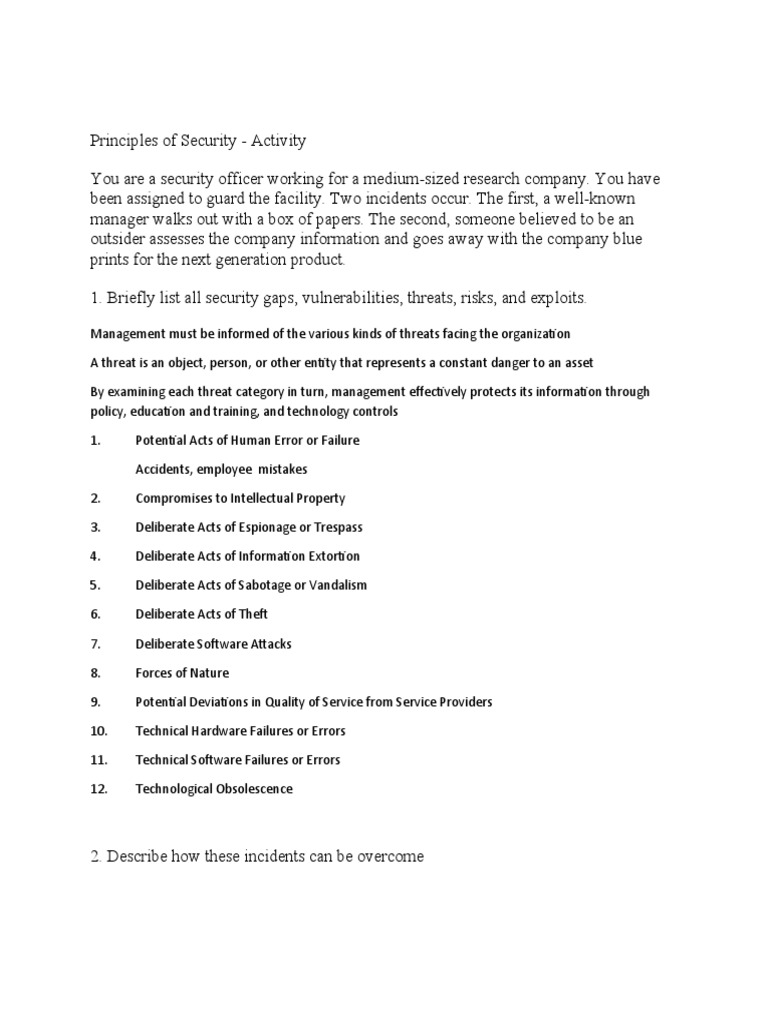 Principles of Security | PDF