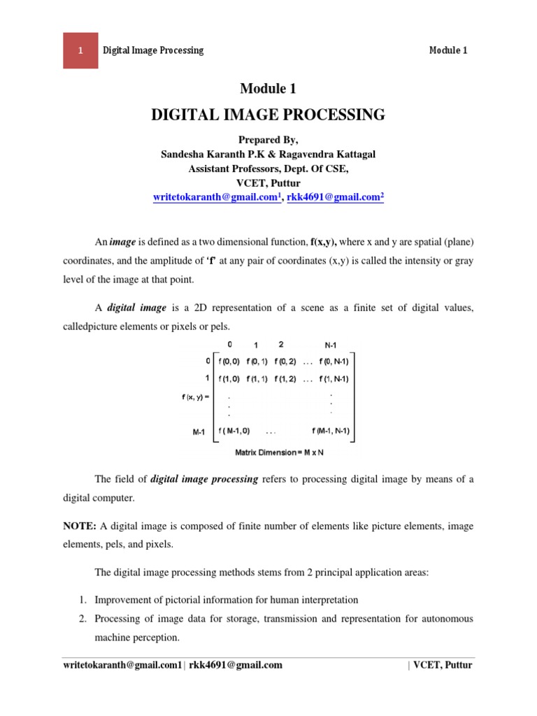 Dip Module 1 | PDF | Image Segmentation | Computer Data Storage