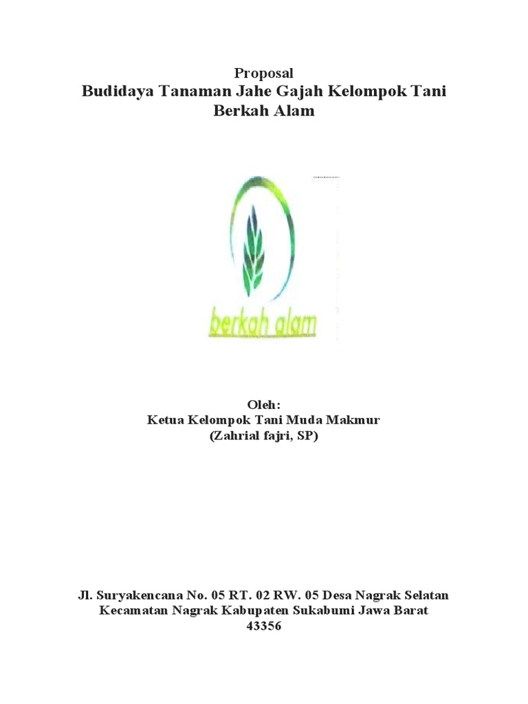 Jahe Proposal Baru 1 | PDF