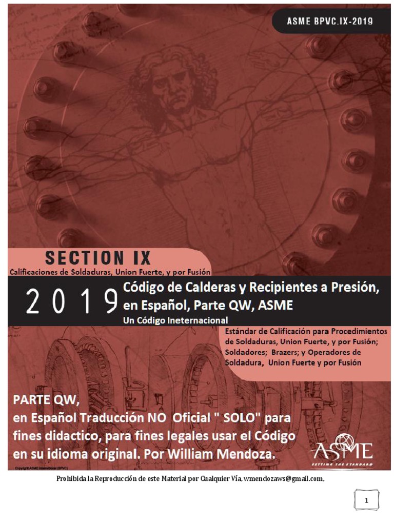 CODIGO ASME, Sección IX - 2019, en Español | PDF | Construcción | Soldadura