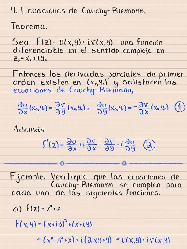 Ecuaciones de Cauchy - Riemann | PDF