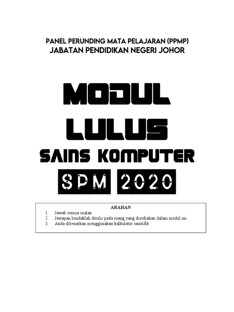 Modul Lulus SK SPM 2020 (Bab 1 Completed) | PDF