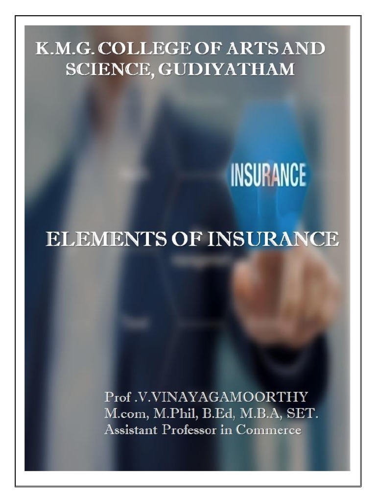 Elements of Insurance E-Content | PDF | Insurance | Life Insurance
