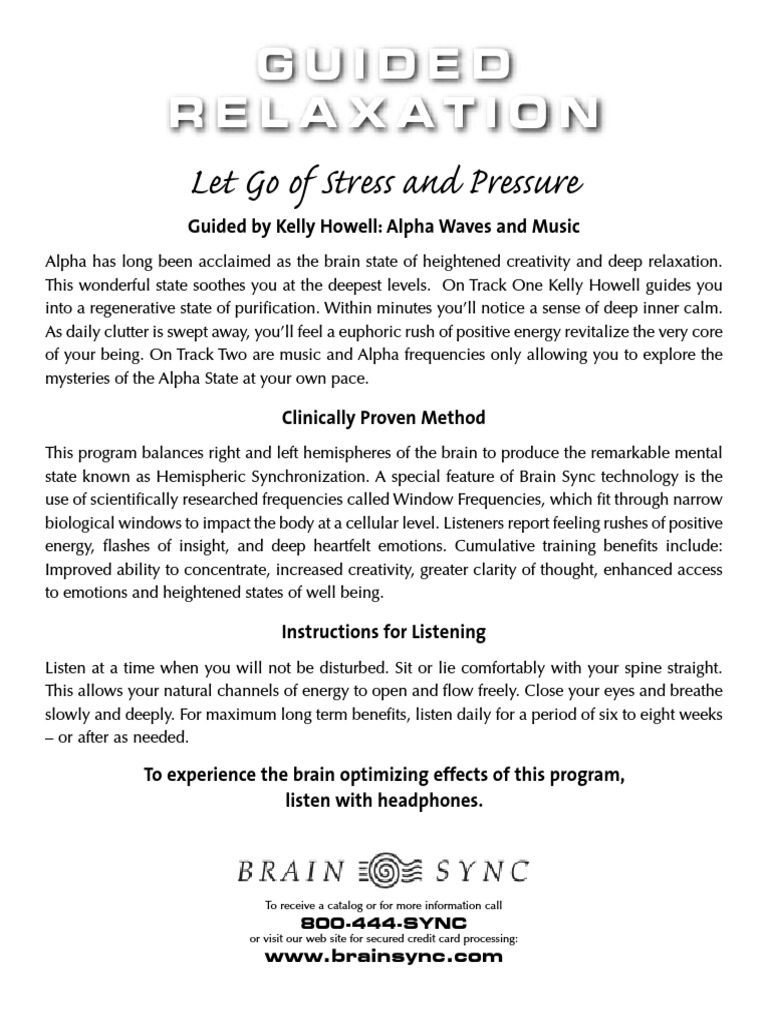 Brain Sync - Guided Relaxation - Instructions | PDF