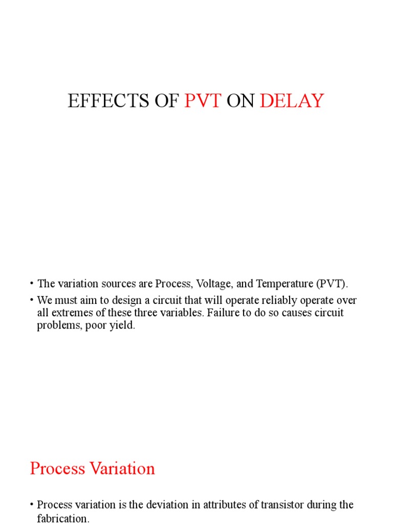 Effects of PVT On Delay | PDF | Mosfet | Computer Engineering