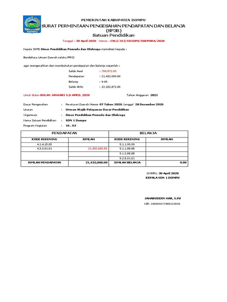 Contoh Sp3B Sekolah - 21 | PDF