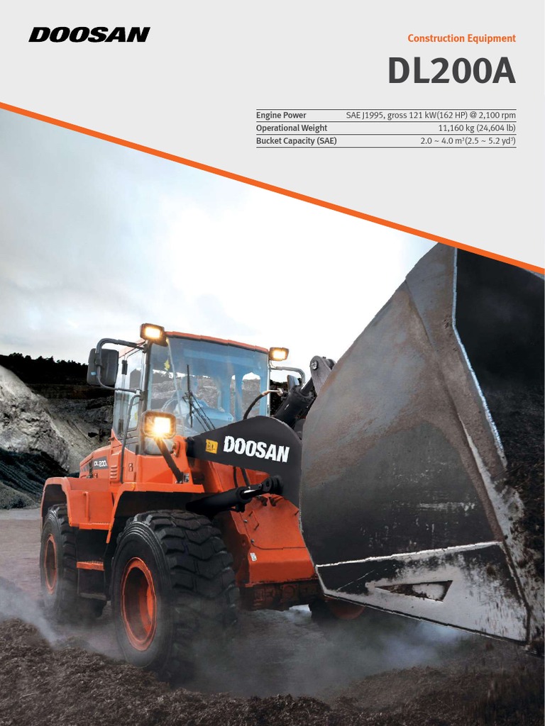 Doosan DL200A Wheel Loader Overview | PDF | Transmission (Mechanics ...