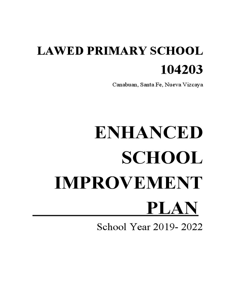 Enhanced School Improvement Plan | PDF | Schools | Learning