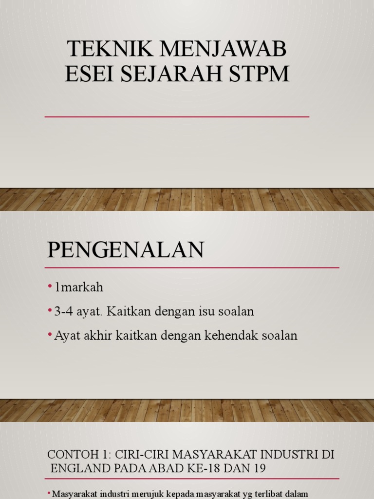 Teknik Menjawab Esei Sejarah STPM | PDF