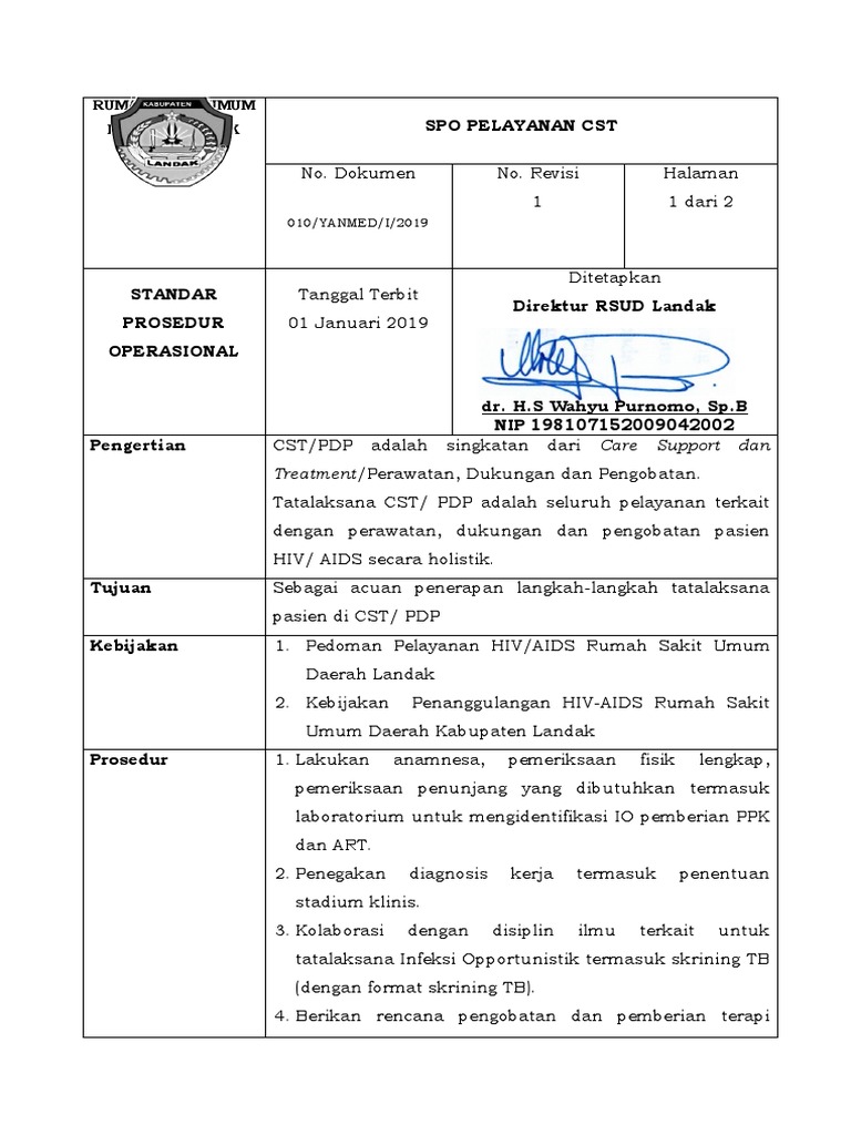 Spo Pelayanan CST | PDF