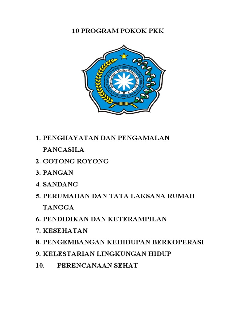 10 Program Pokok PKK | PDF | Sains & Matematika