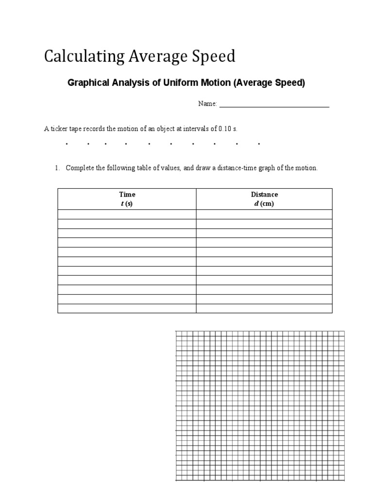 Average Speed Calculation Guide | PDF