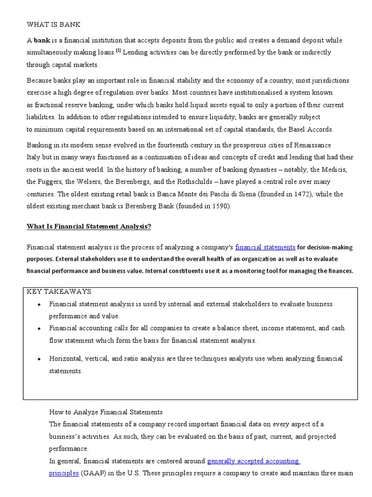 Financial Statements: What Is Financial Statement Analysis? | PDF | Net ...
