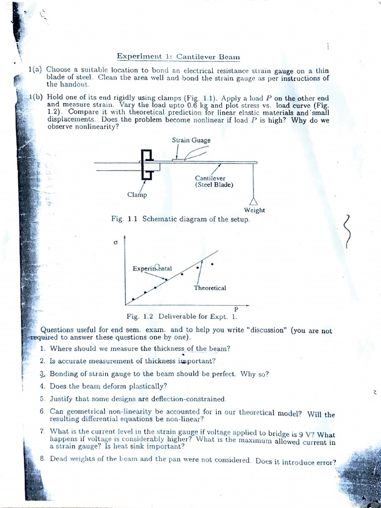 ME321 Experiments Theory | PDF