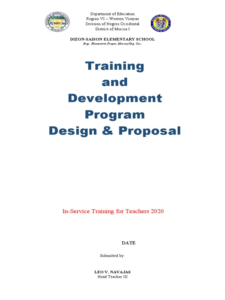 Training and Development Program Design & Proposal: In-Service Training ...