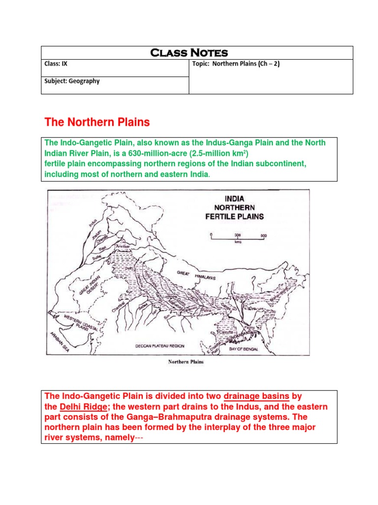 The Northern Plains: Class Notes | PDF | Earth Sciences | Physical ...