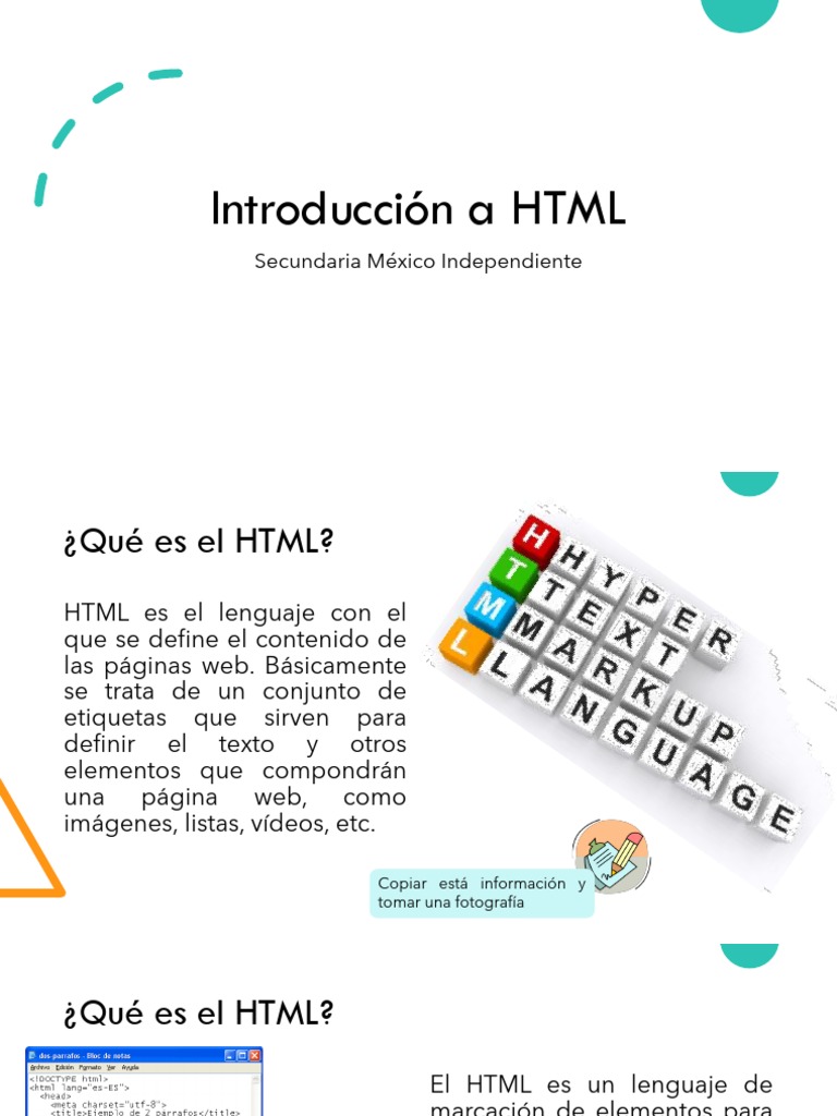 Introducción a HTML | PDF | HTML | Página web