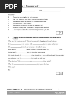 A1+ Progress Test 1 | PDF | Test (Assessment)