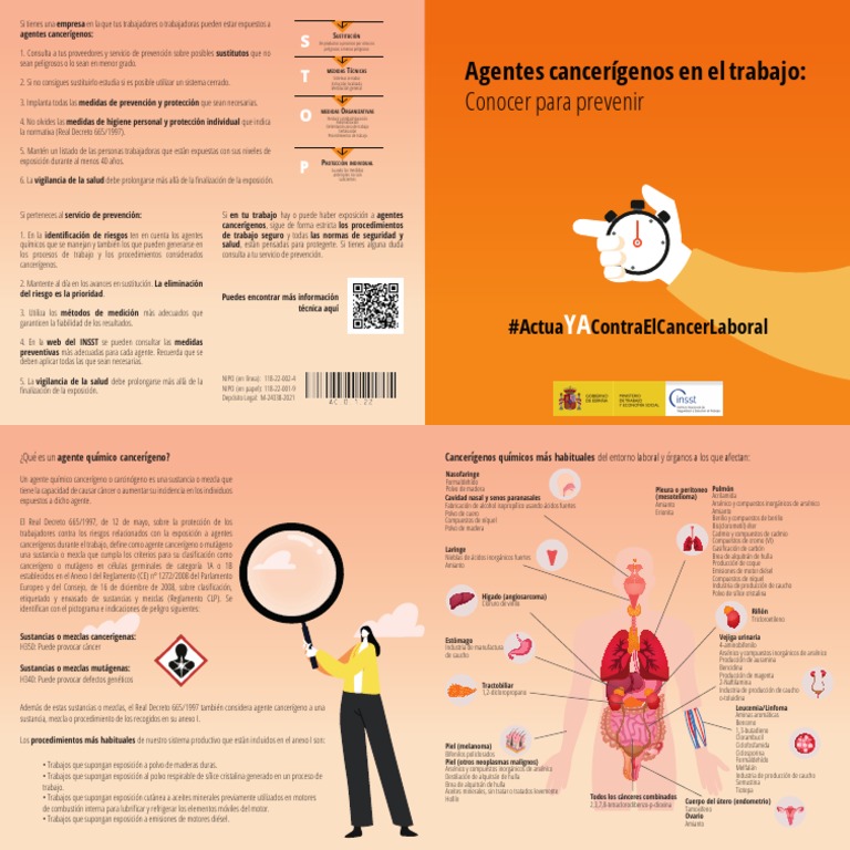 Diptico Agentes Cancerigenos en El Trabajo, Conocer para Prevenir - Año ...