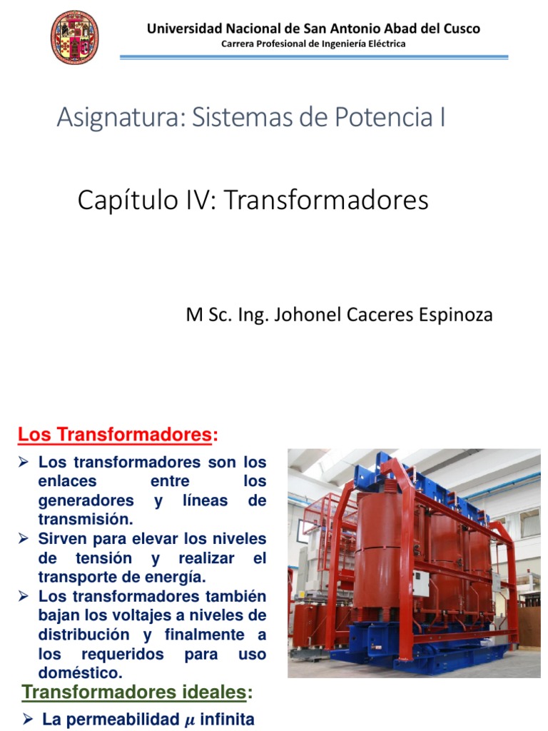 Cap IV.a - Transformadores | PDF | Transformador | Inductor