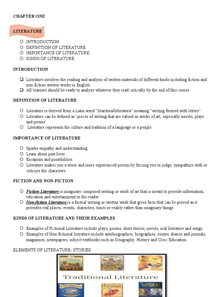 Chapter One Literature | Download Free PDF | Narration | Plot (Narrative)