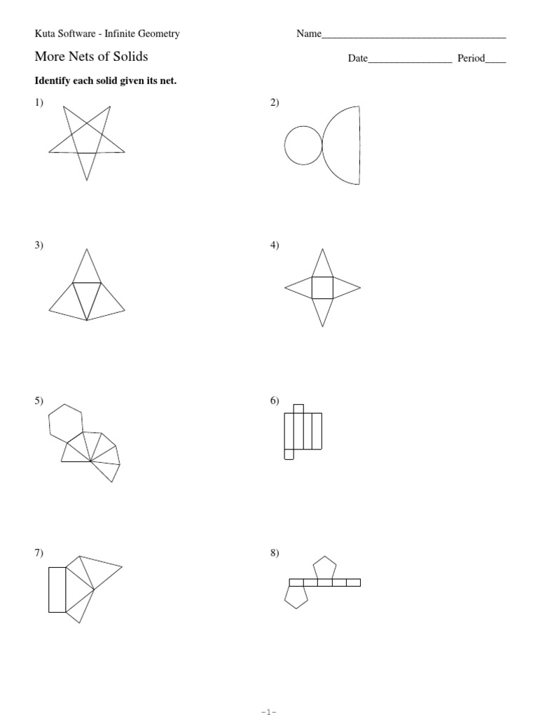 10-More Nets of Solids | PDF | Geometry | Euclidean Plane Geometry
