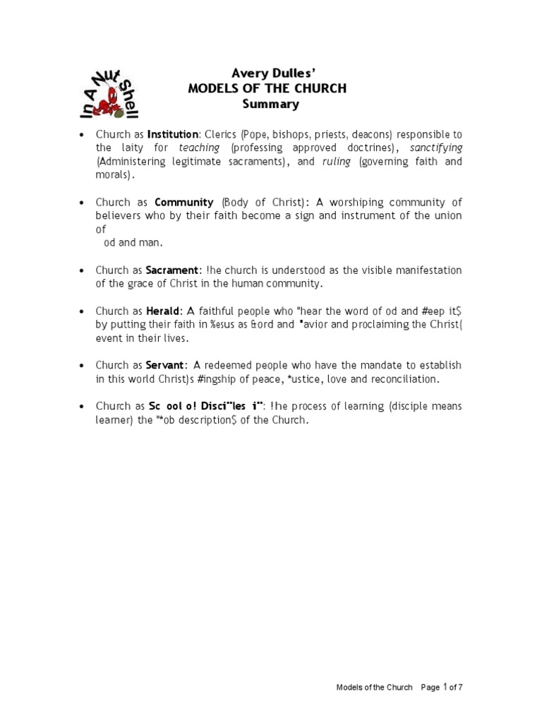 Understanding Church Models Explained | PDF | Eucharist | Catholic Church