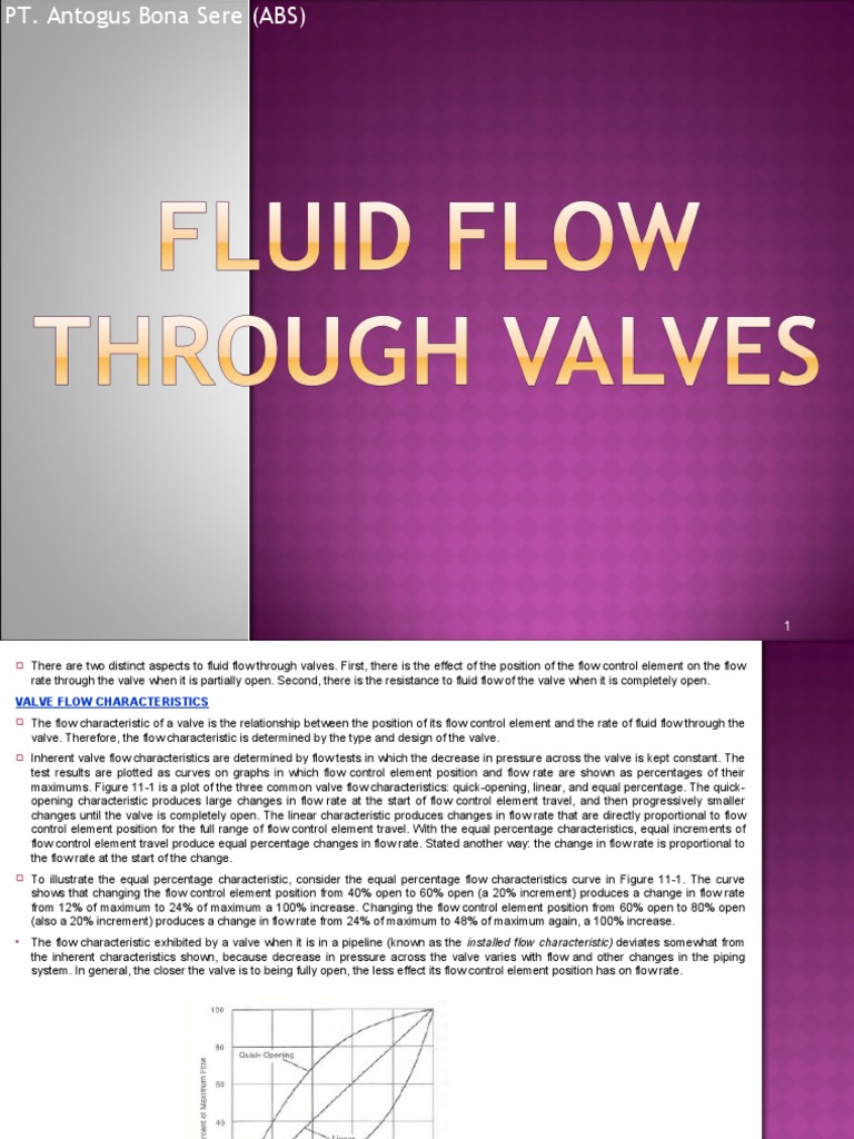 Valve Flow Characteristics and Resistance | PDF | Pressure | Valve