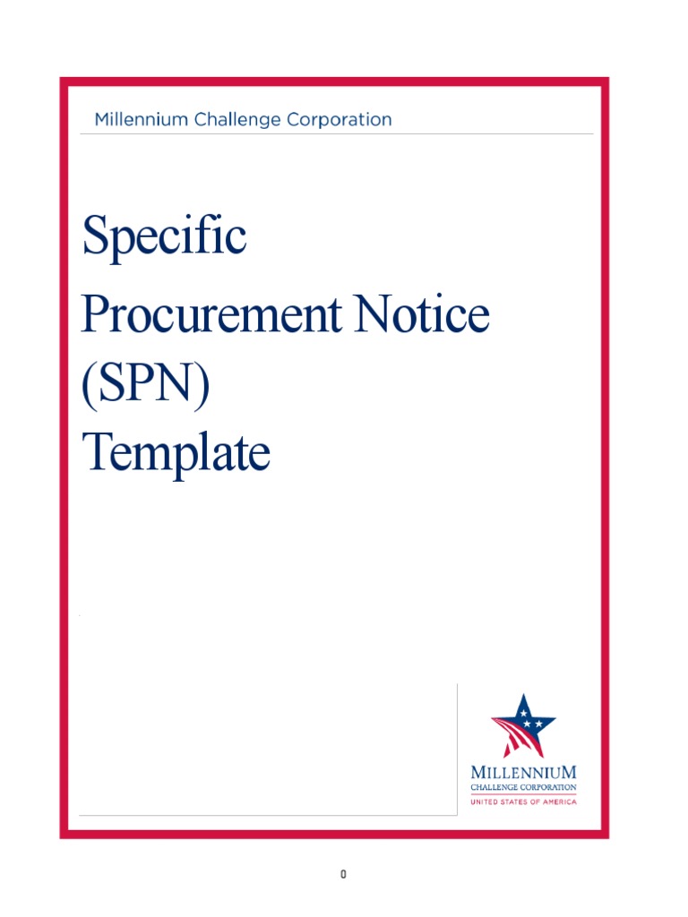 Specific Procurement Notice (SPN) Template | PDF | Procurement | Business